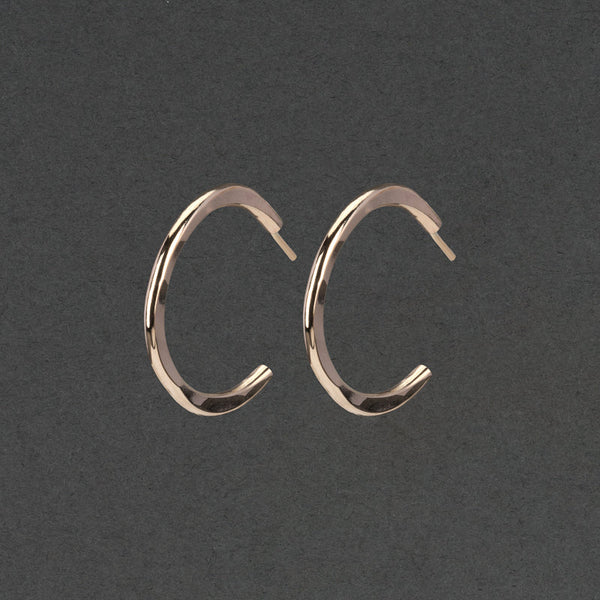 flattened 2 mm wide GF hoop – Mar Silver Jewelry