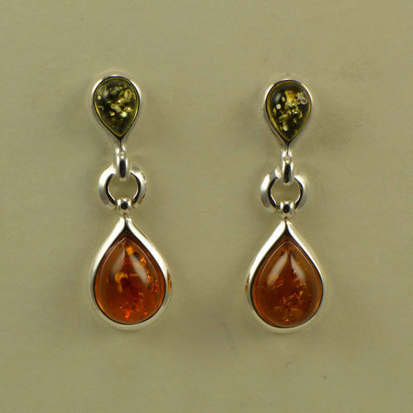 2 tone hinge drop post earring – Mar Silver Jewelry